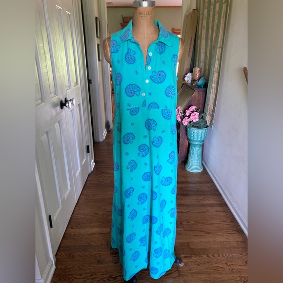 Zip Code | Dresses | Nwt Zip Code Maxi Dress Seashell Print Aqua Purple ...